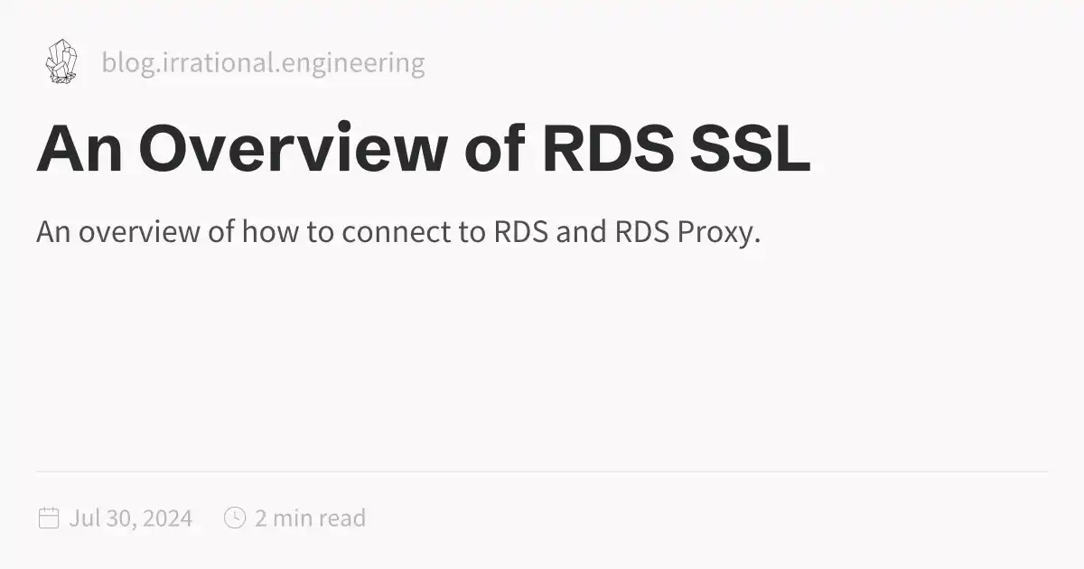 An Overview of RDS SSL